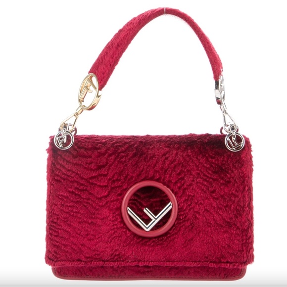 Fendi | Bags | Fendi Kan Red Velvet Shoulder Bag | Poshmark